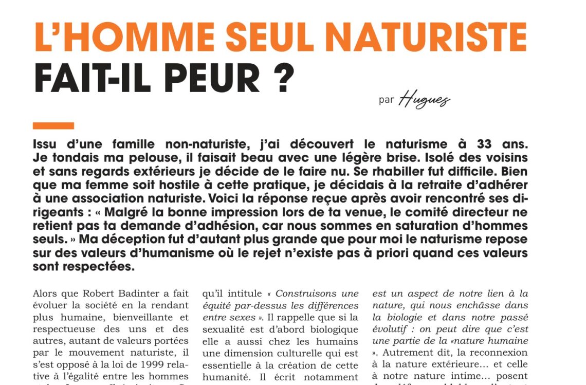 Les hommes seuls et le naturisme – naturisme france